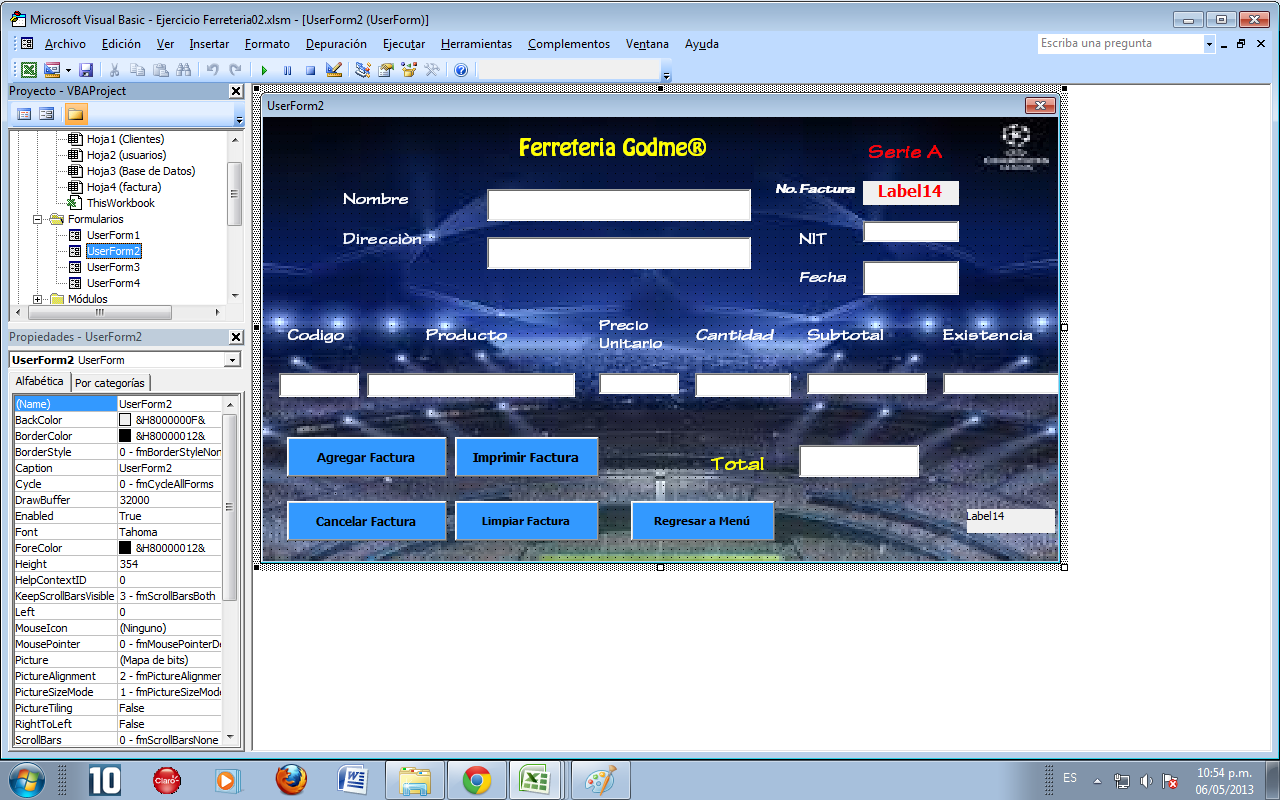 Factura con Formulario en Visual Basic