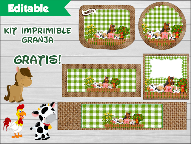 Kit para Imprimir Gratis de Animales de la Granja