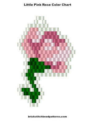 Brick Stitch Bead Patterns Journal: Free Little Pink Rose Earring Brick ...