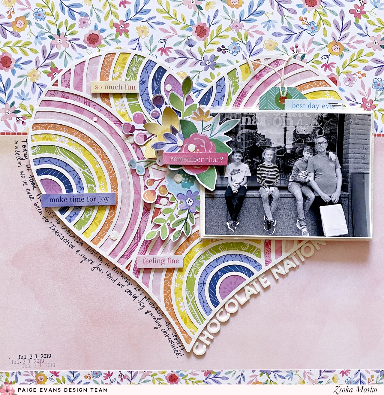 A pocket full of scrap: Chocolate Nation - DT layout for Paige Evans