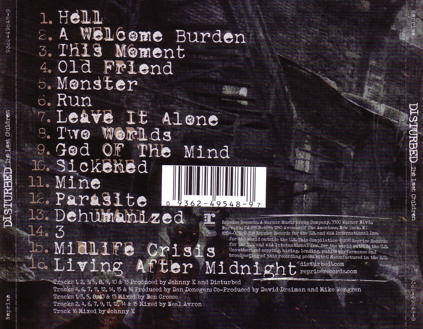 Classic Rock Covers Database: Disturbed - The Lost Children (2011)