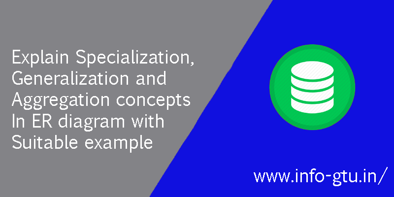 Explain Specialization Generalization And Aggregation Concepts In Er Diagram With Suitable Example