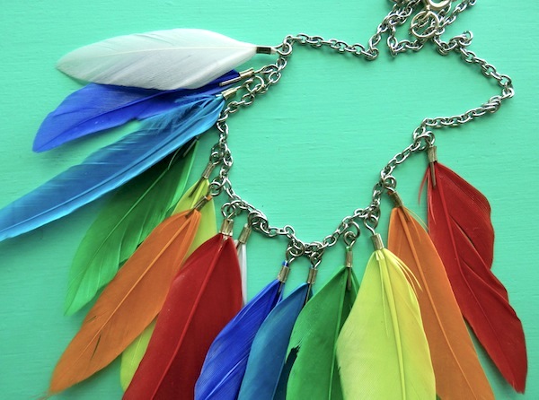 DIY: Rainbow Feather Necklace | Neon Rattail