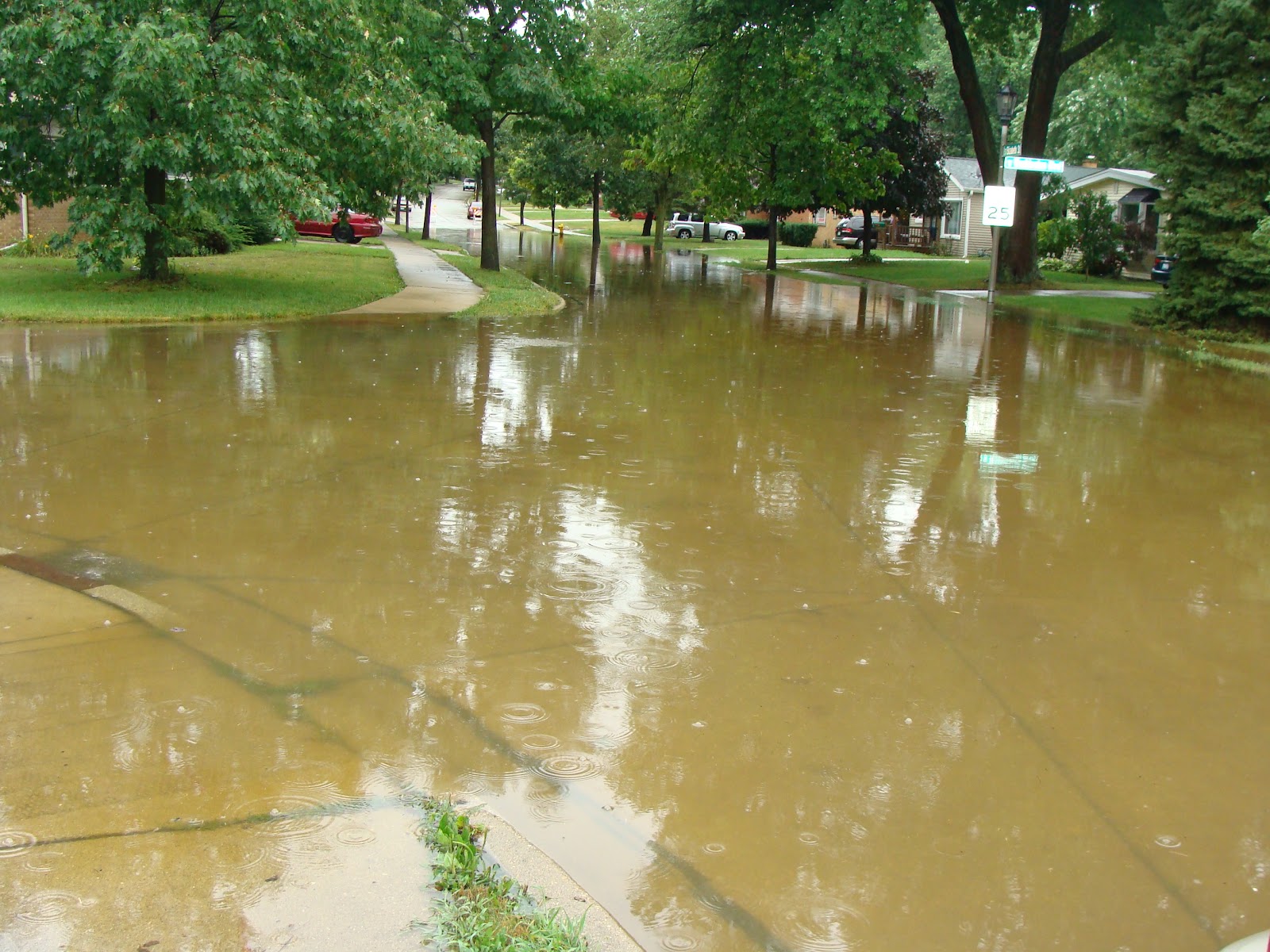 Flooding on Washington Blvd: Example of flooding back on 7/24/2010