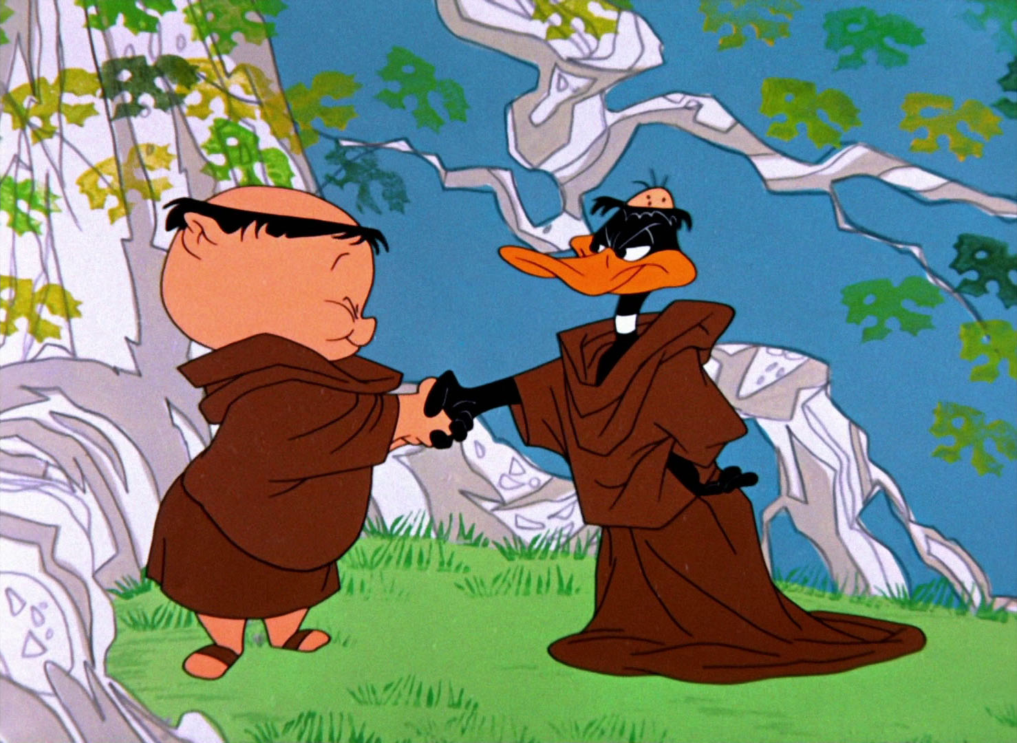 "Never mind joining me, I'll join you. Shake hands with Friar Duck ...