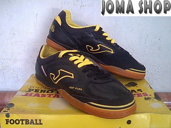 Sepatu Futsal Joma Topflex Hitam List Kuning - Toko Online Sepatu Futsal