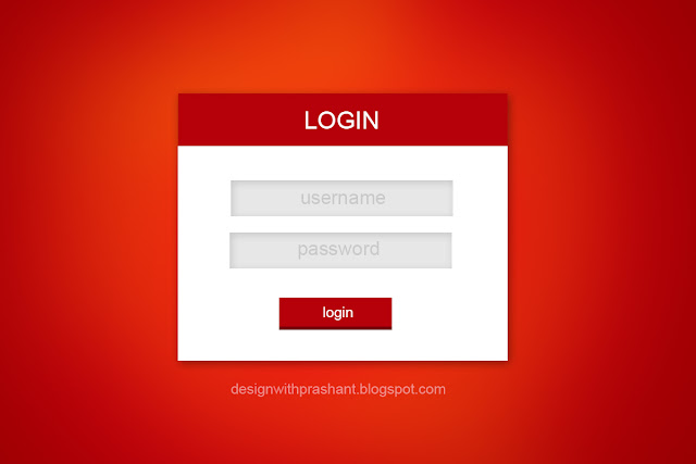 RED LOGIN FORM | GRAPHICS DESIGNING - DESIGN WITH PRASHANT