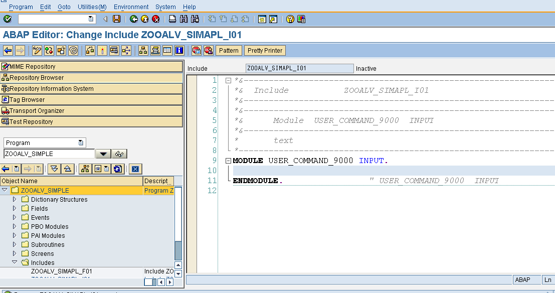 SAP TECH: Basic OO-ALV Report ( SE80 )