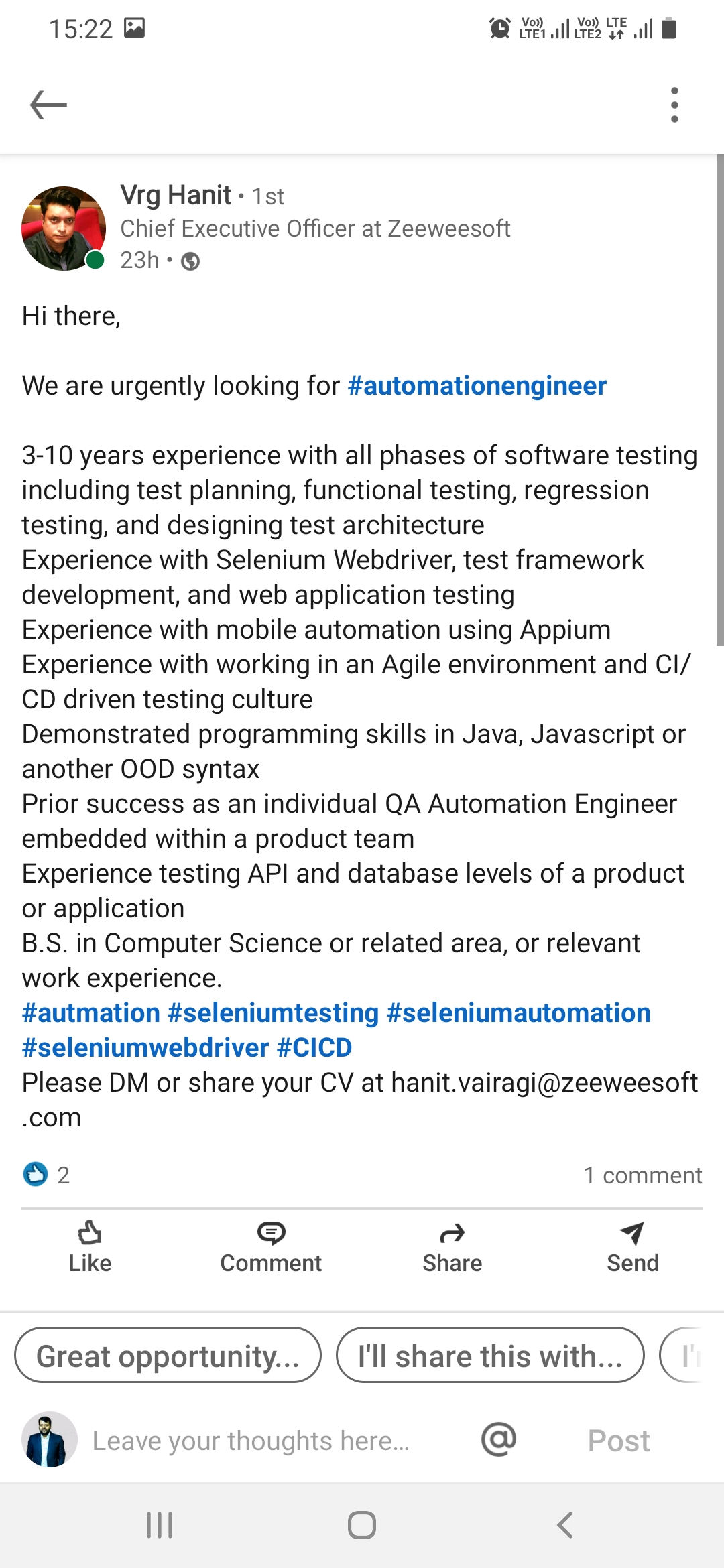 Job Alert For Python Php Java React Ios Qa And Angular Developer