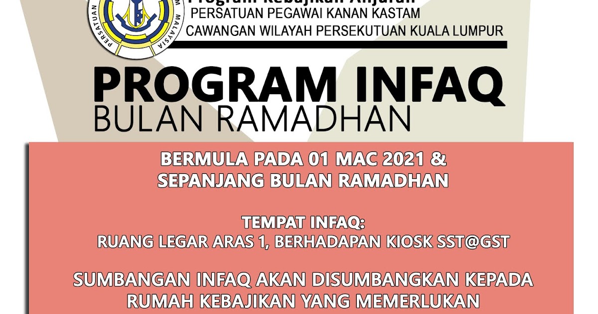 PROGRAM INFAQ BULAN RAMADAN ~ Persatuan Pegawai Kanan Kastam Malaysia ...