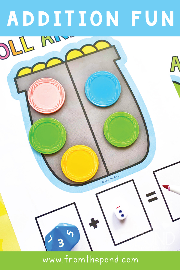 Roll and Add Math Center | From the Pond