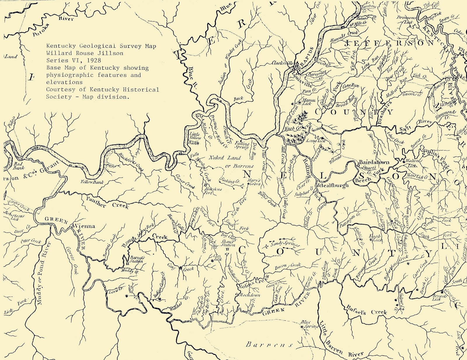 Harrell Genealogy Exchange: Map of Nelson Co VA(now Kentucky) 1785-1791