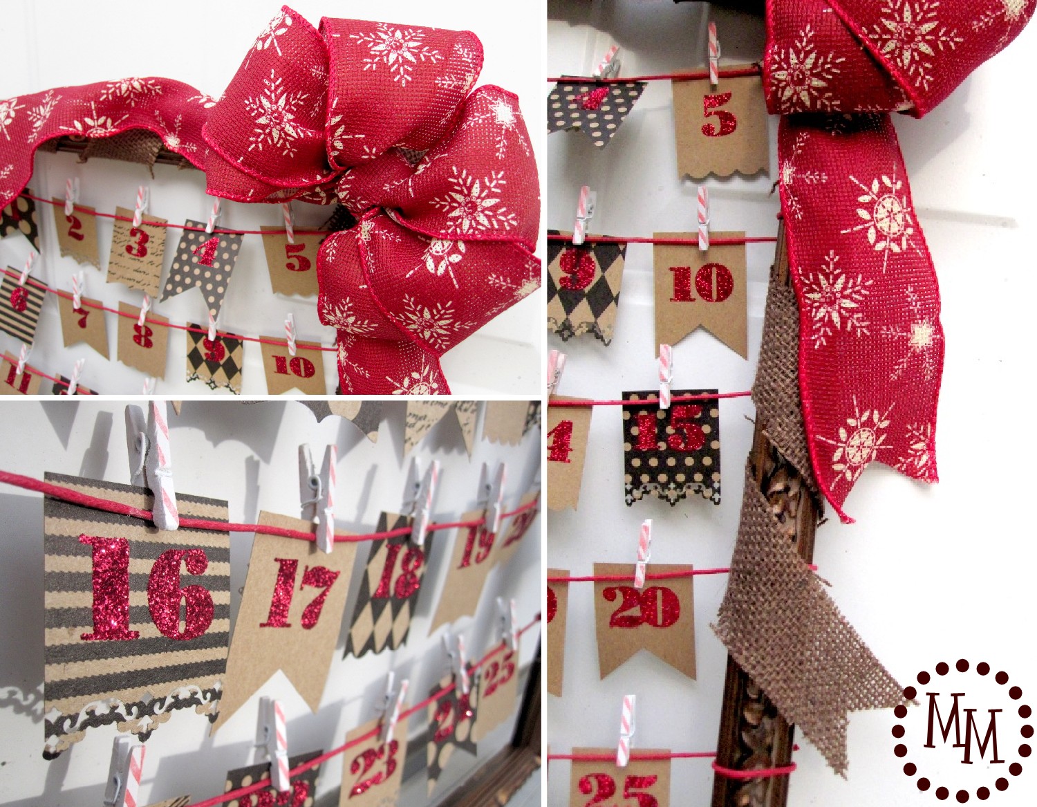 Framed Advent Calendar {Homemade Christmas Decor} - The Scrap Shoppe