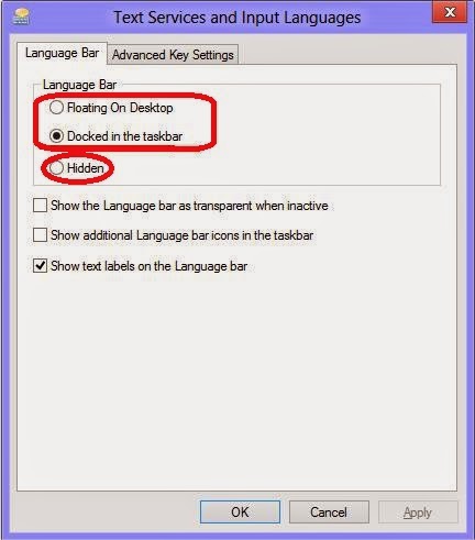 Steven 的筆記本: 電腦問題(0012) - 輸入法的語言列不見了 Language bar disappeared.