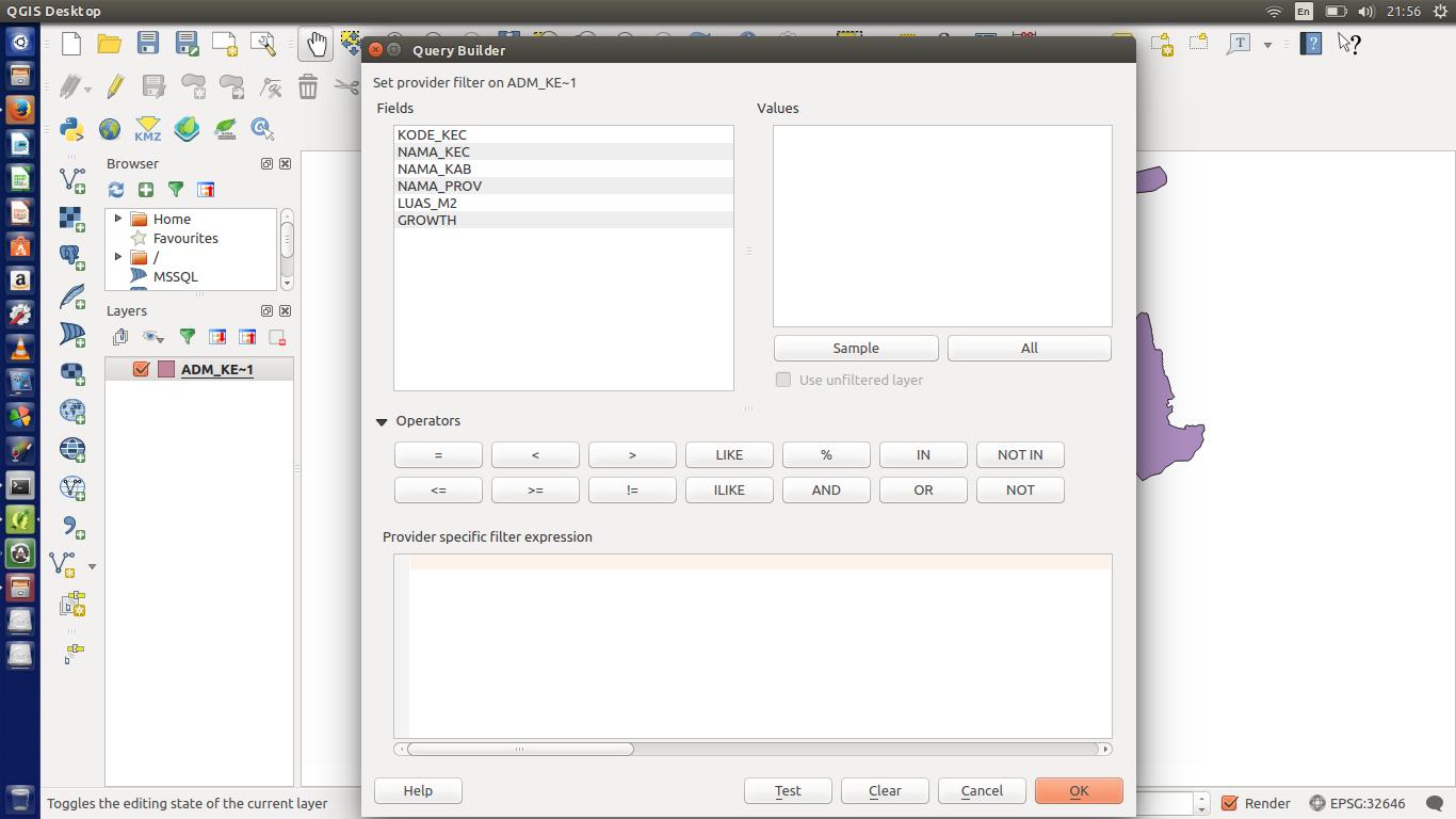 GaptekGis: Cara menampilkan data dengan Fungsi Query di Qgis GaptekGis: Cara menampilkan data dengan Fungsi Query di Qgis