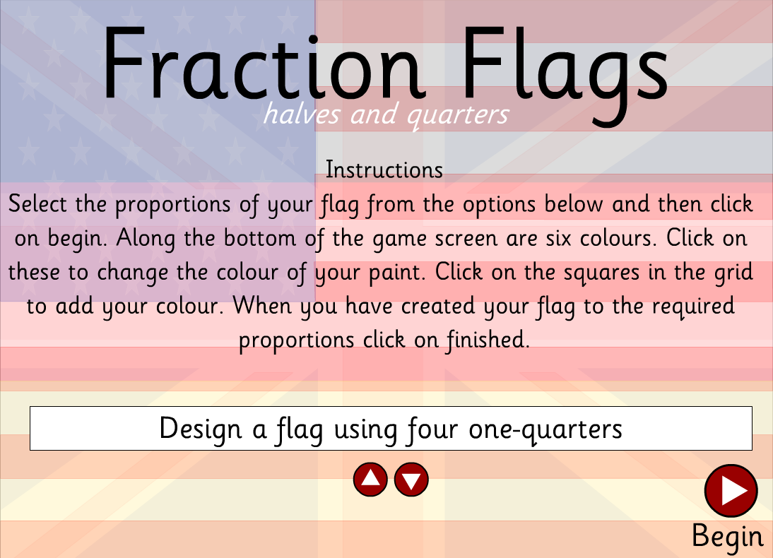 The Elementary Math Maniac: Fun and Free Computer Games: Fraction Flags
