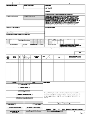Air Waybill Sample Form - Invoice Template