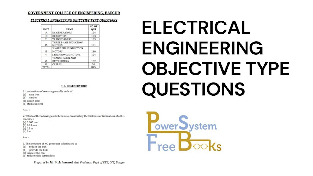 ELECTRICAL ENGINEERING OBJECTIVE TYPE QUESTIONS