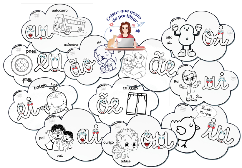 coisas que gosto de partilhar: Cartazes dos ditongos