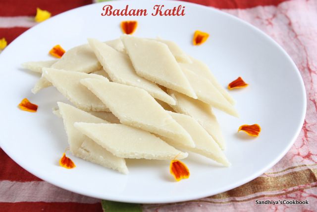 Sandhiya's Cookbook: Badam Katli | Almond Fudge | Sweet Recipe