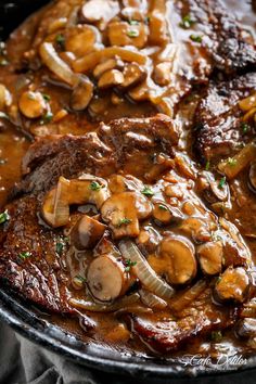 Ribeye Steaks With Mushroom Gravy - Ajib Recipe 4