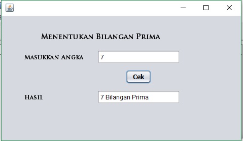 Menentukan Bilangan Prima Dengan GUI - Syntax Error