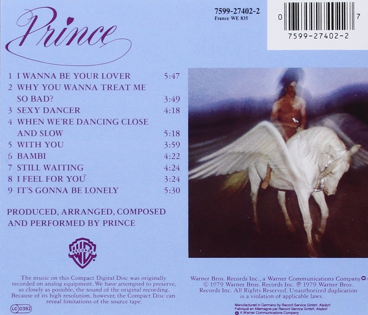 Classic Rock Covers Database: Prince - Prince (1979)