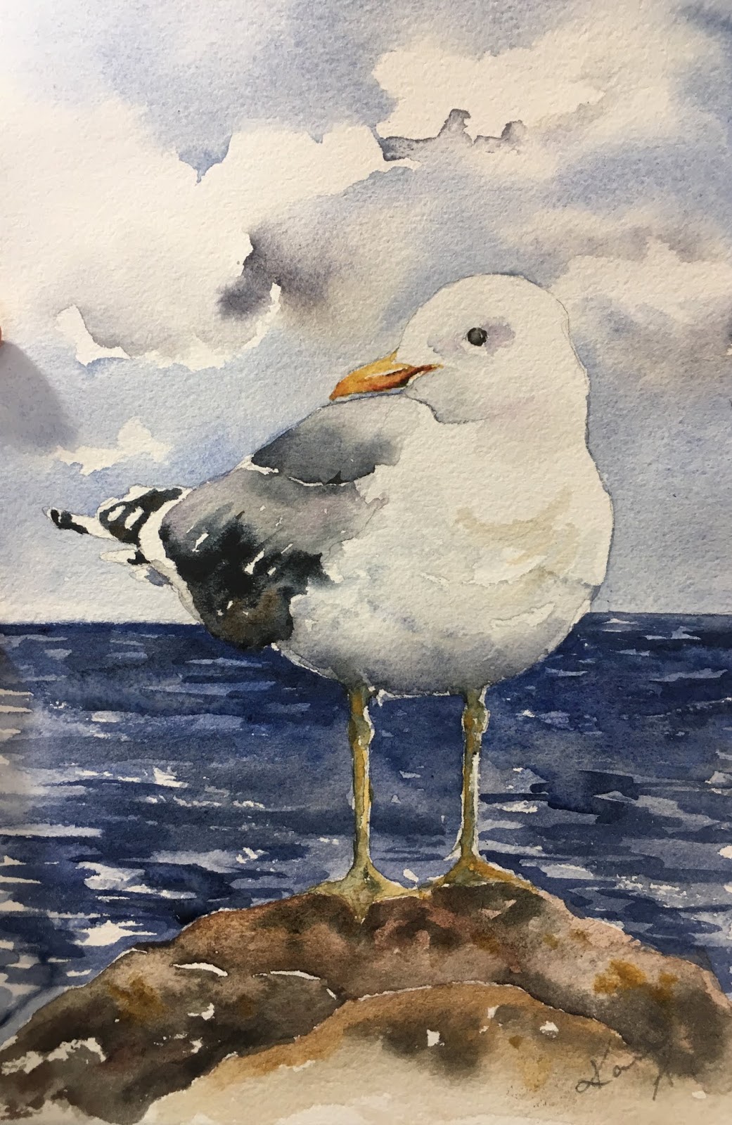 Peppermint Patty's Papercraft: Sunday Watercolor: Seagulls