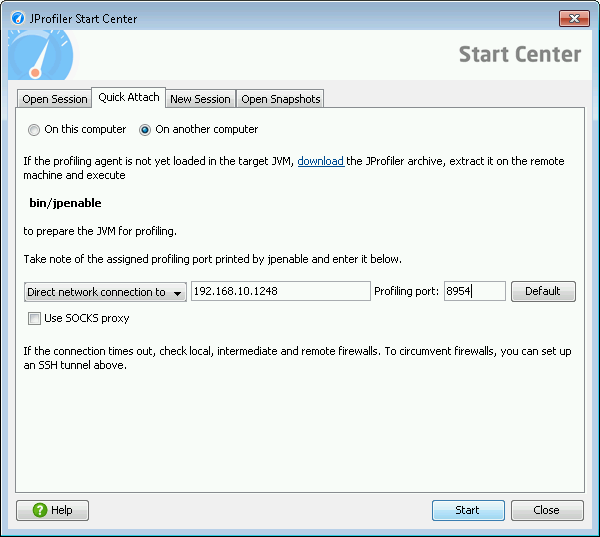 Profiling Remote And Local Application Server Using Jprofiler
