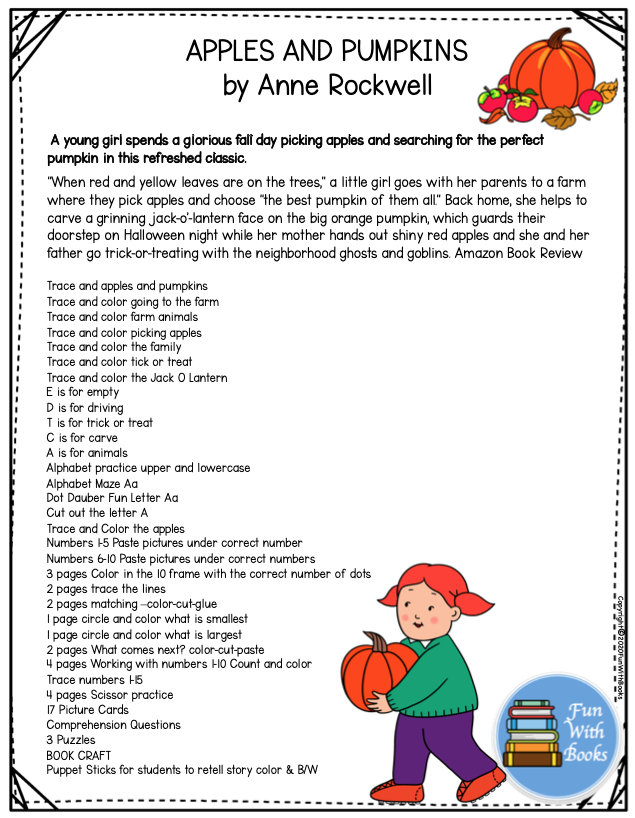 APPLES AND PUMPKINS BOOK UNIT AND CRAFT ~ Book Units by Lynn