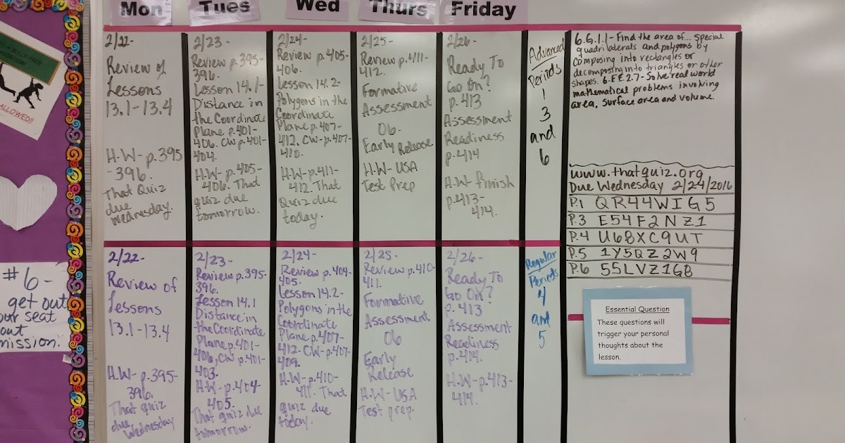 Mrs. Negron 6th Grade Math Class: Agenda for the week of 2/22-26/2016