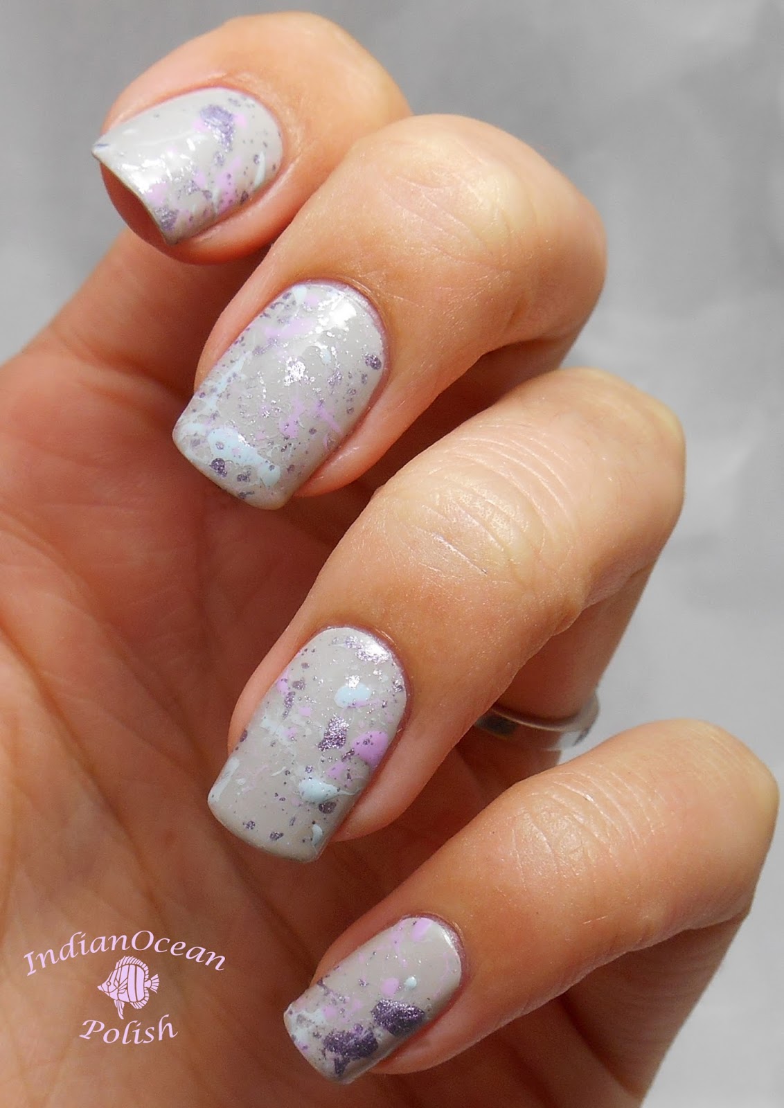 Indian Ocean Polish: Pastel Paint Splatter Nail Art Tutorial
