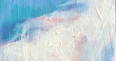 MASSIVE YET LIGHT - 6" x 3 1/2" acrylic skyscape by Susan Roden