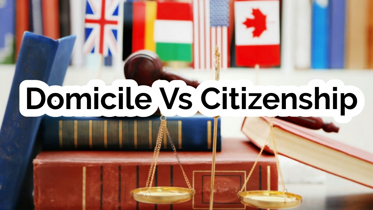 Differentiate between; 1). Nationality and Domicile. 2). Domicile and ...