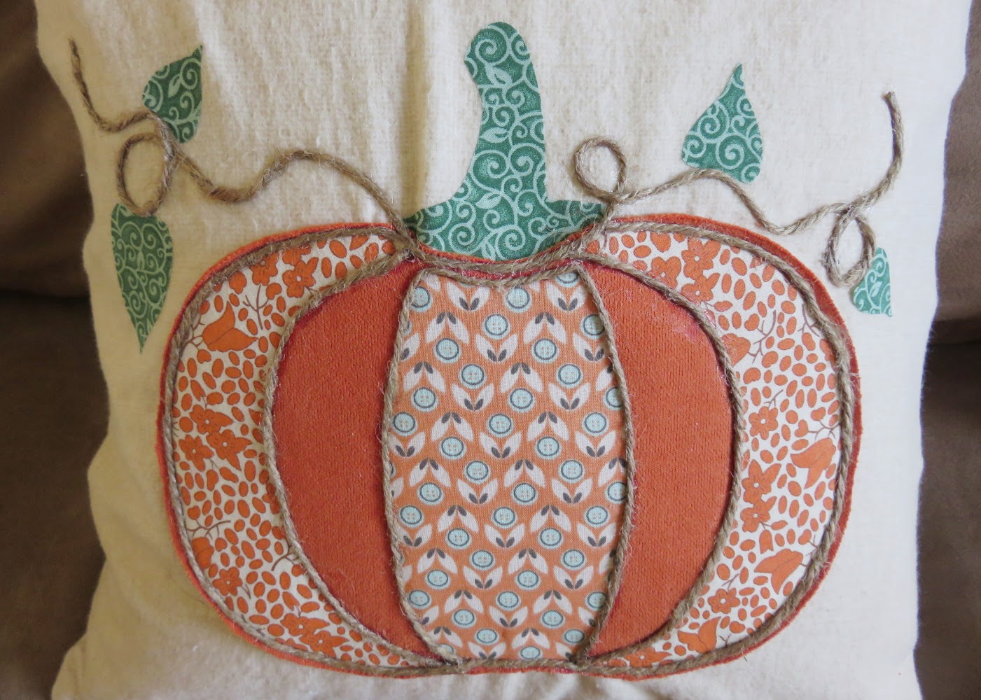 saruthdesigns: Patchwork Pumpkin Pillow