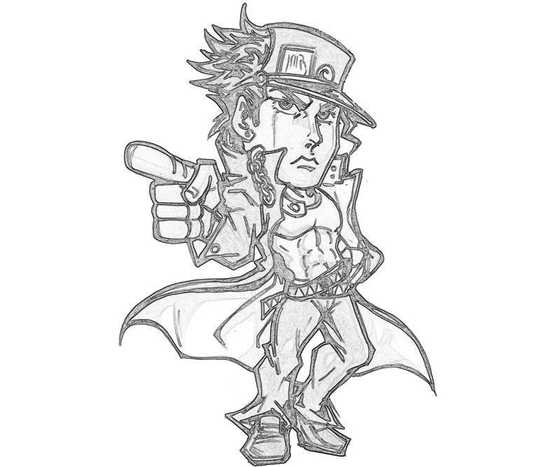 Jotaro Colorear Wonder Jojos Kujo Chariot Joseph Sketch Coloring Page