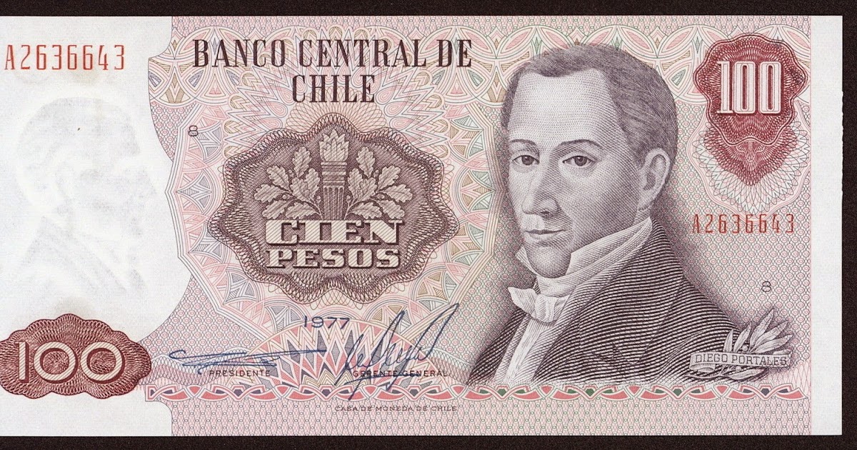 Chile 100 Pesos banknote 1977 Diego Portales|World Banknotes & Coins ...