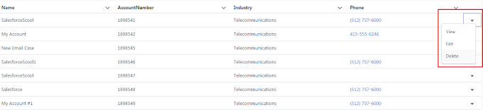 View, Edit and Delete Record in Lightning Datatable