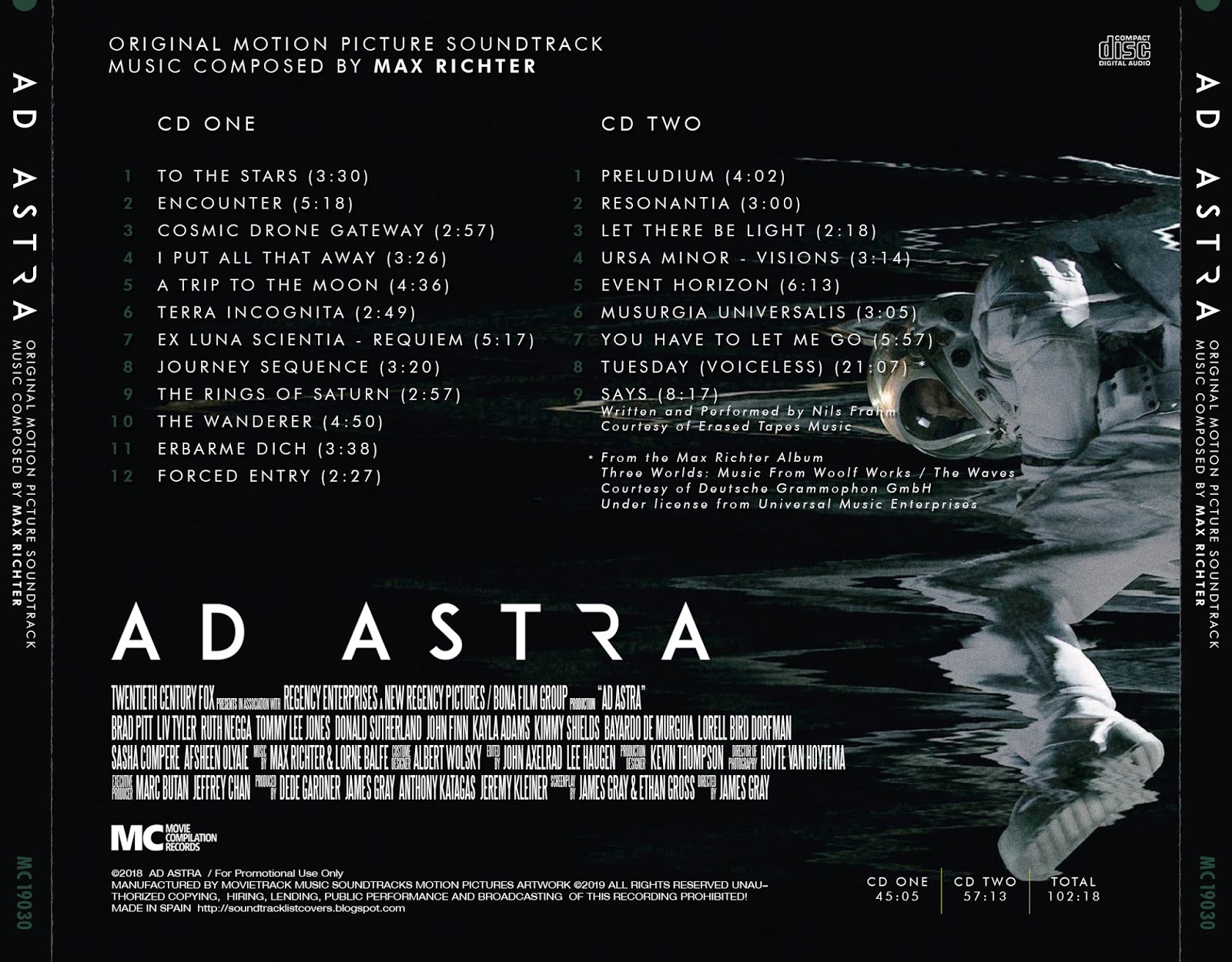 Soundtrack List Covers: Ad Astra Complete (Max Richter)