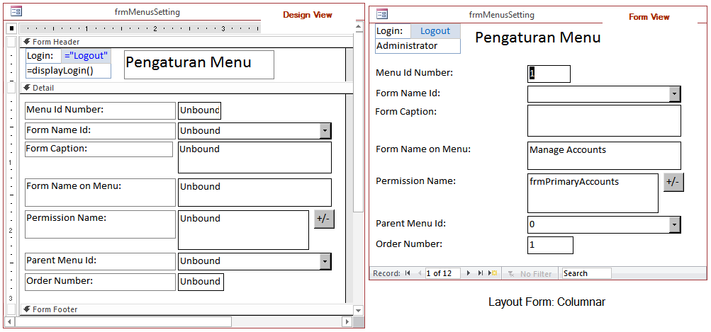 Mengenal Jenis dan Kegunaan Layout Pada Form di Access - Access Terapan