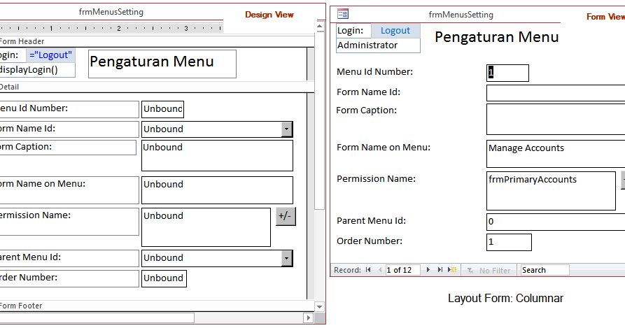 Mengenal Jenis dan Kegunaan Layout Pada Form di Access - Access Terapan