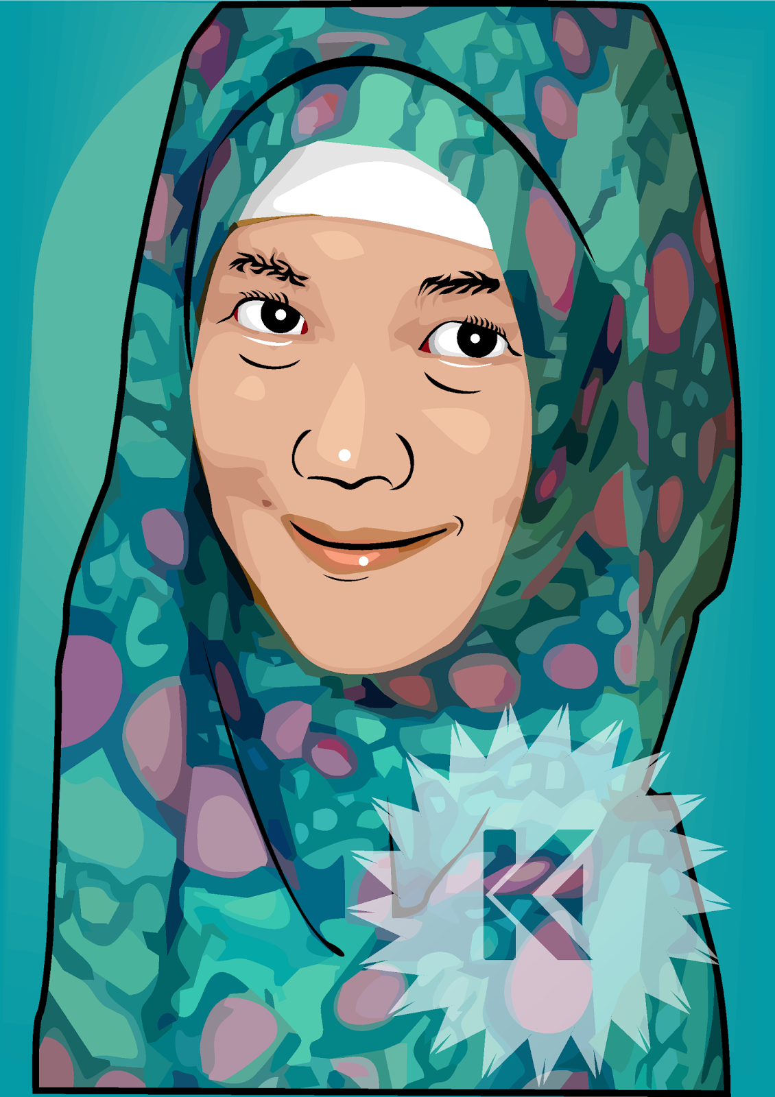 Kerudung In Cartoon Vector