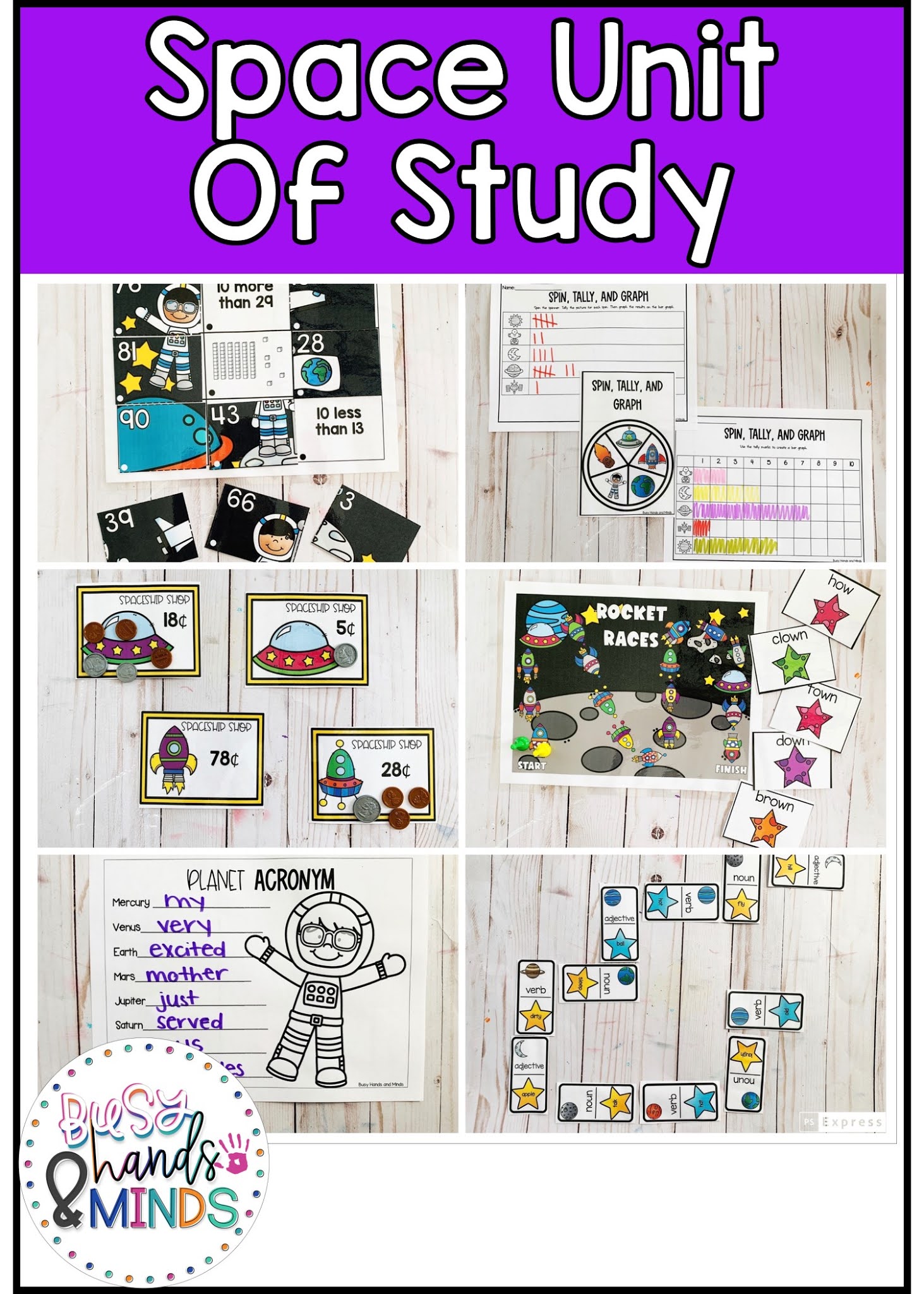 Space Unit of Study for Kindergarten and 1st Grade | Busy Hands and Minds