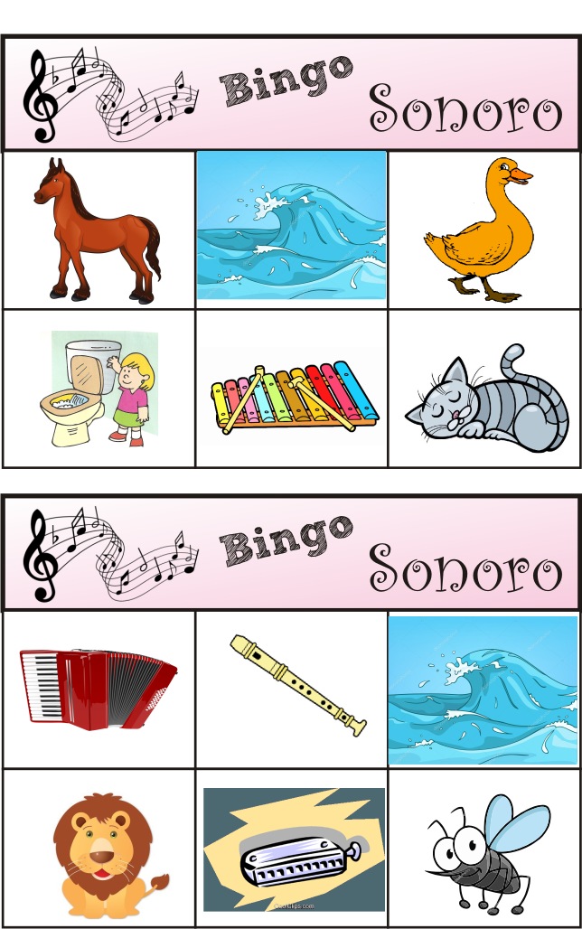 Bingo sonoro Fichas para trabalhar com bingo sonoro... ~ Atividades ...