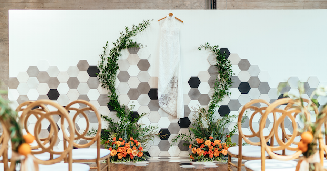 A Citrus Filled Geometric Event Design | The Perfect Palette