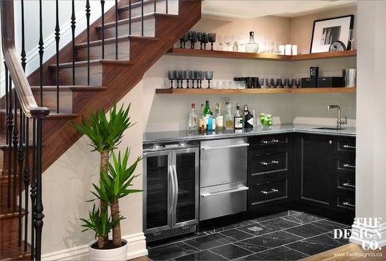 30 Elegant Kitchen Under The Stairs Design | ARA HOME