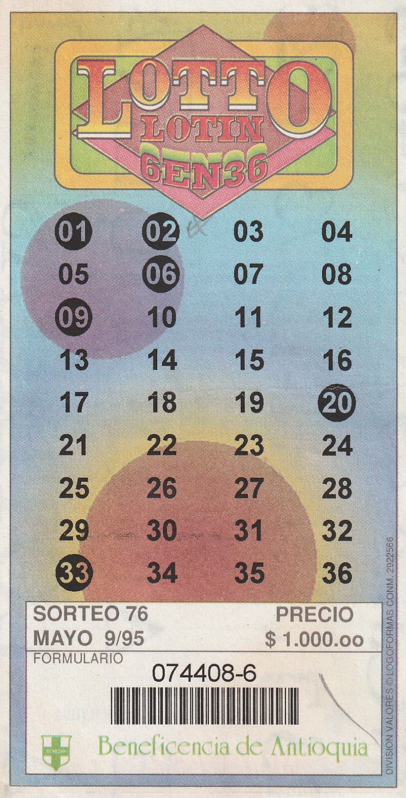 Lotto Lotín ~ Loterías de Colombia y el Mundo