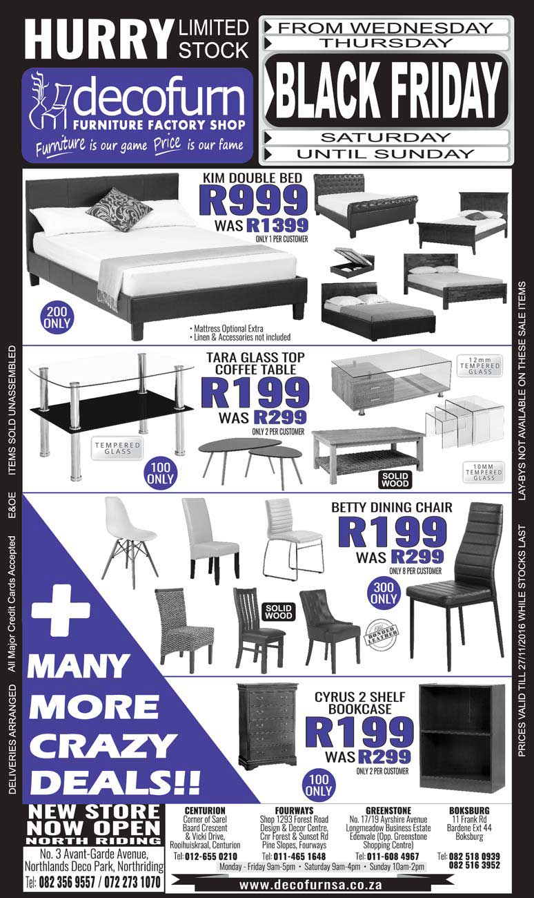 #BlackFriday Decofurm Black Friday deals in South Africa - The Edge Search
