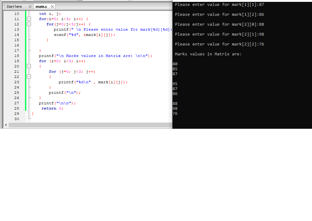 Multi Dimensional Array 2d And 3d In C Program Dotc Mdb