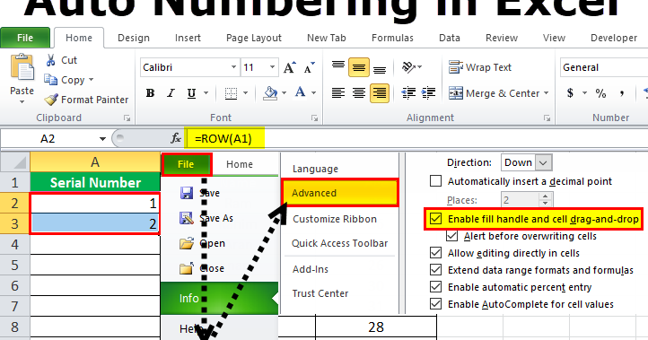 Automatic Numbering in Excel - KING OF EXCEL